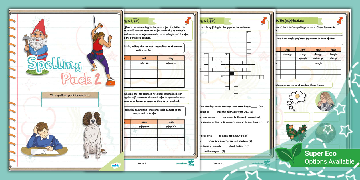 Year 5/6 Spellings: Pack 2