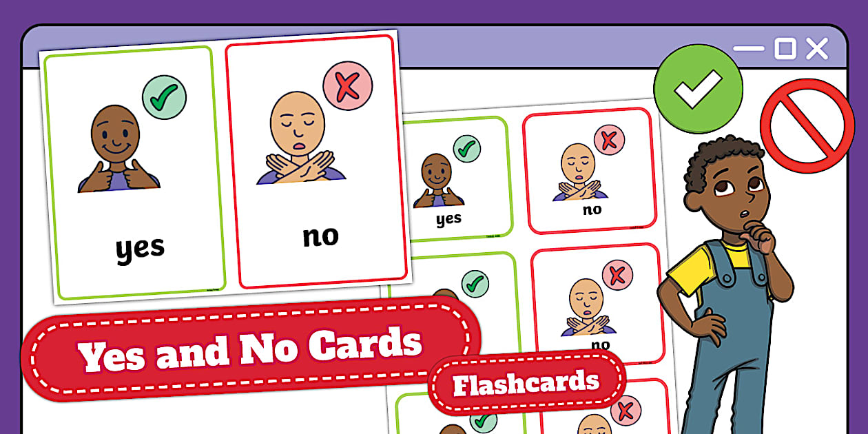 Twinkl Symbols: Yes and No Cards