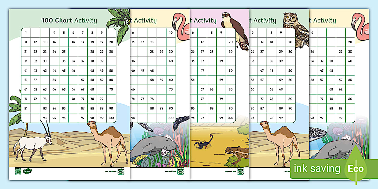 100-Chart Activity Sheets (teacher made) - Twinkl