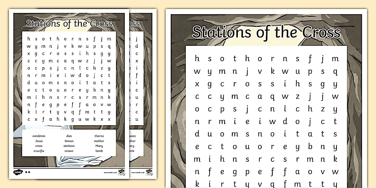 Stations of the Cross Word Search (teacher made) - Twinkl
