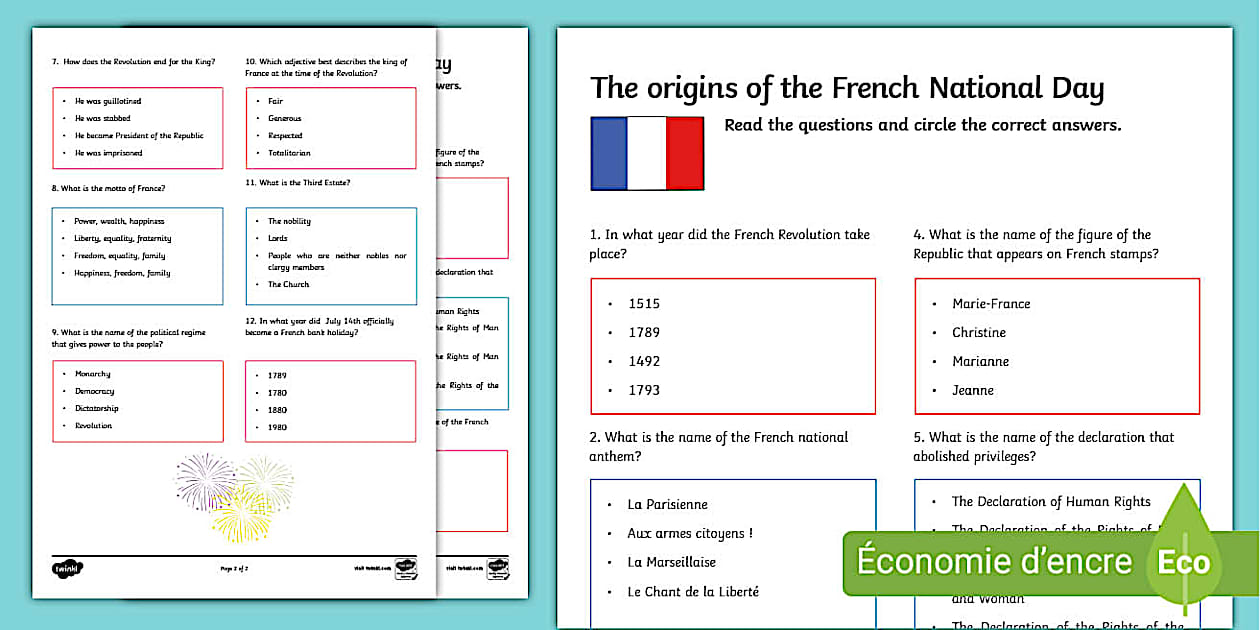 The origins of the French National Day (teacher made)