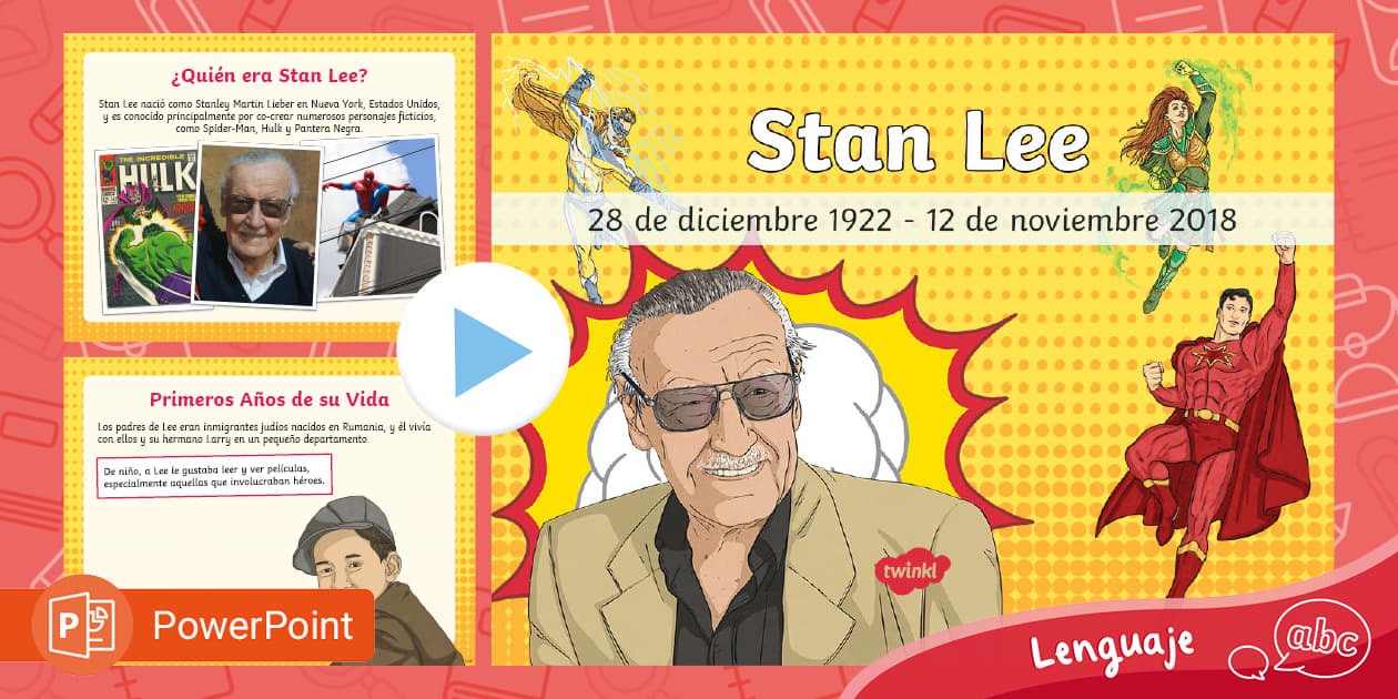 Presentación | PowerPoint | Stan Lee | Superhéroes