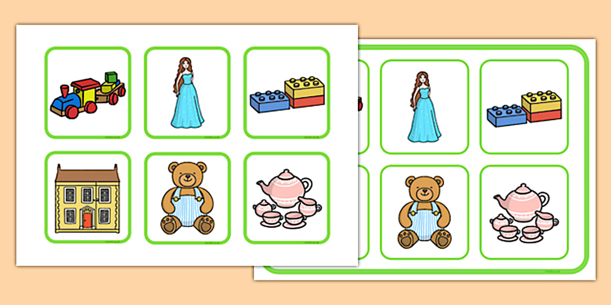 Toys Matching Cards and Board - Twinkl