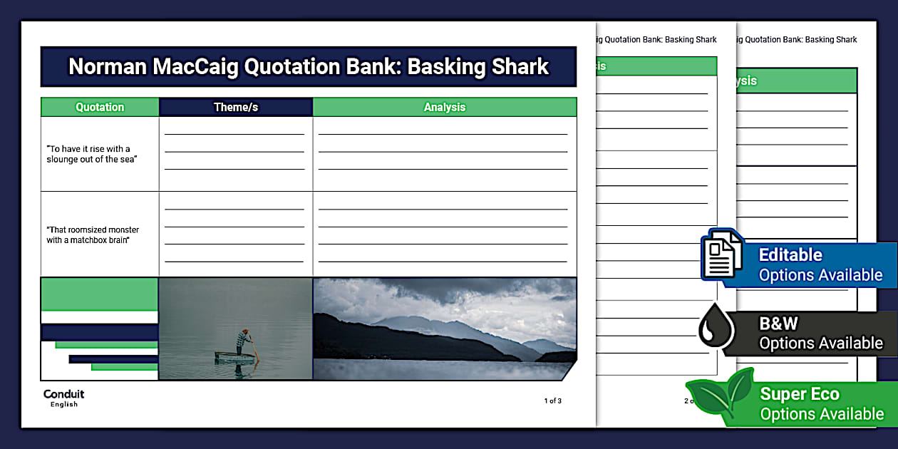 Norman MacCaig Quotation Bank: Basking Shark