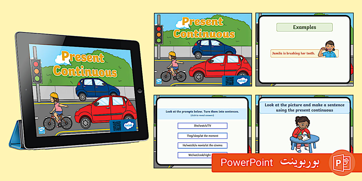 Present Continuous Tense PowerPoint (teacher made) - Twinkl