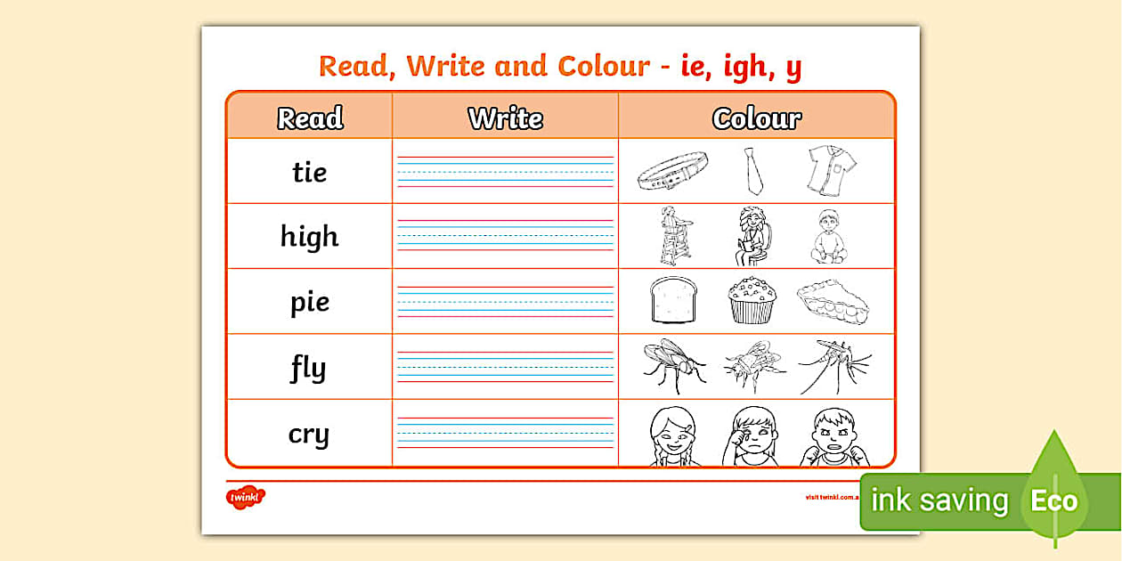 Read, Write and Colour (teacher made) - Twinkl