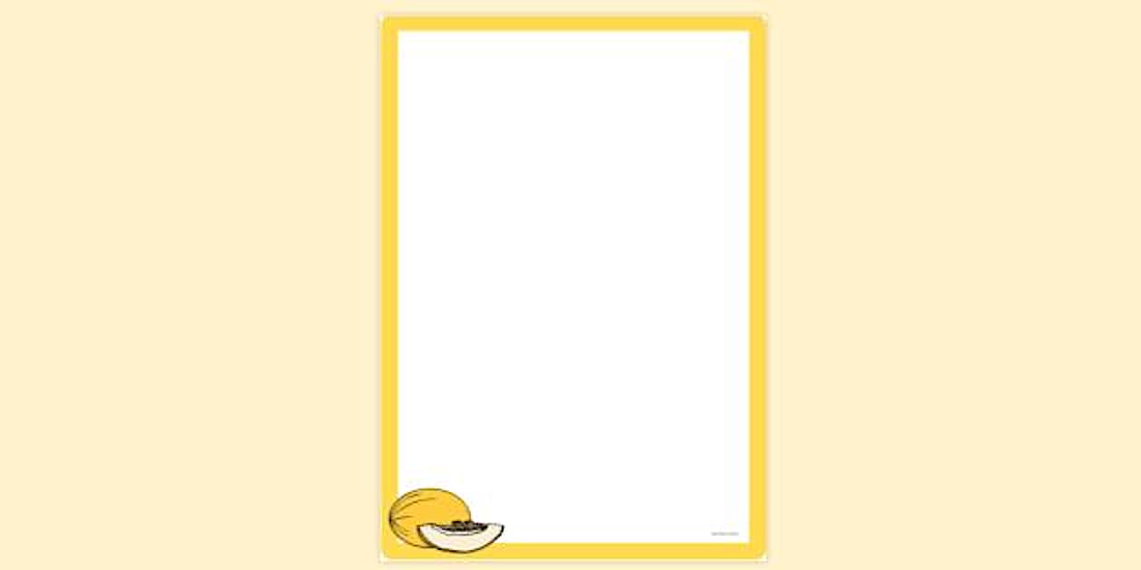 Simple Blank Melon Page Border | Page Borders | Twinkl
