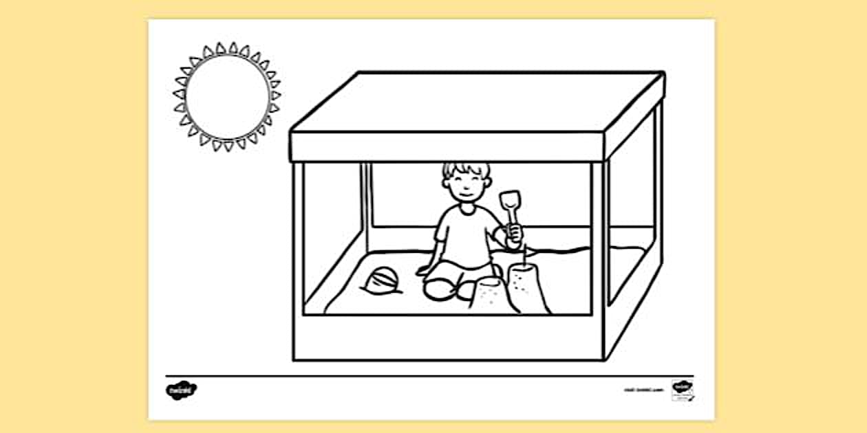 Shaded Sandpit Colouring | Colouring Sheet - Twinkl