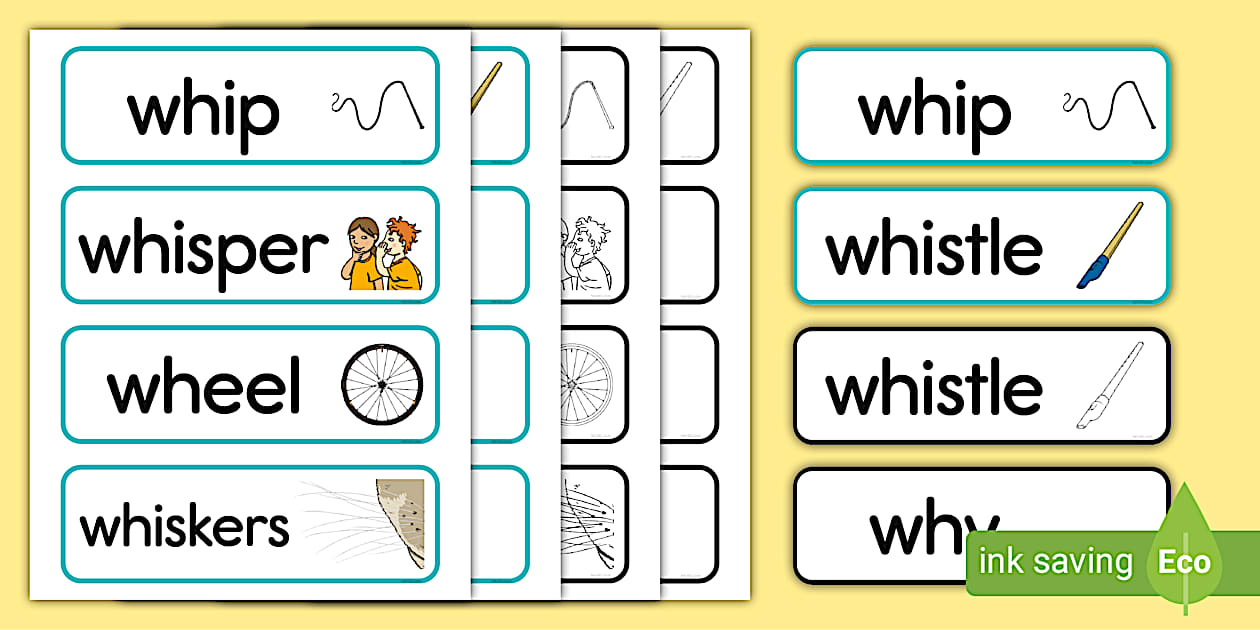 -wh Digraph Word Cards - Twinkl
