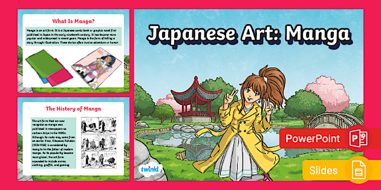 Japanese Art: Manga PowerPoint & Google Slides for 3rd-5th Grade