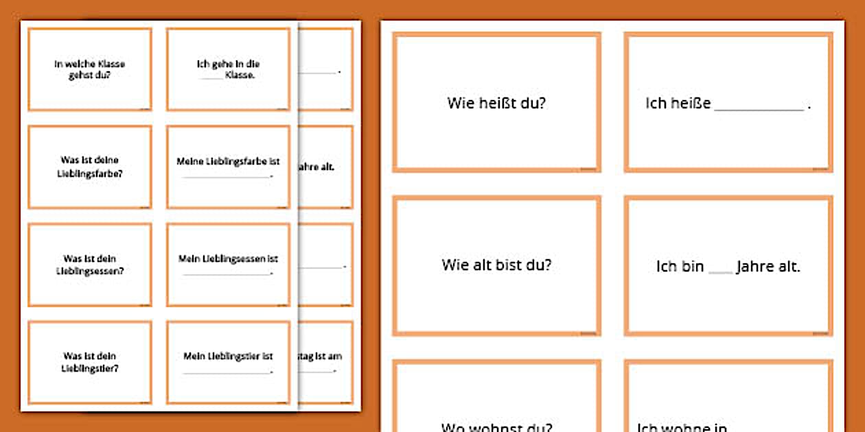 German Conversation Cards (l'enseignant a fait) - Twinkl
