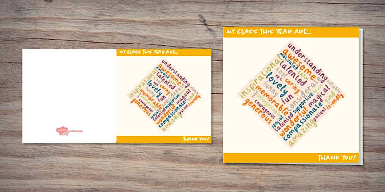 Class Appreciation Word Shape Card | Twinkl Party - Twinkl