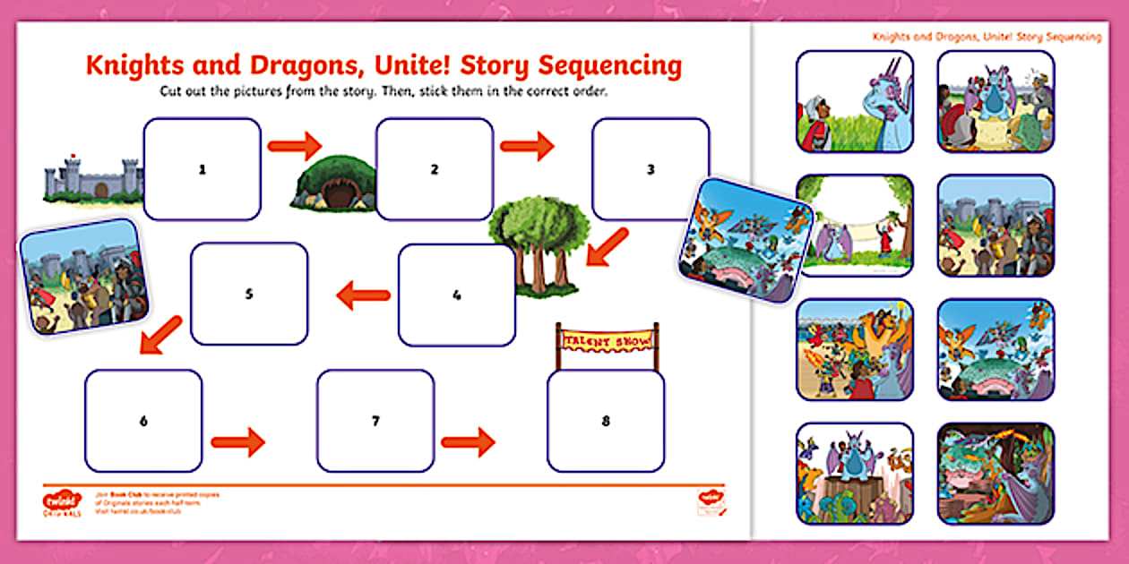 Knights and Dragons, Unite! Story Sequencing Activity