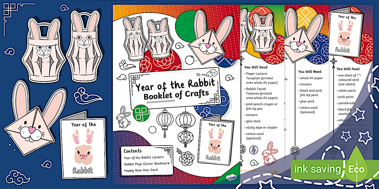 Year of the Rabbit Booklet of Crafts (Ages 5 - 7) - Twinkl