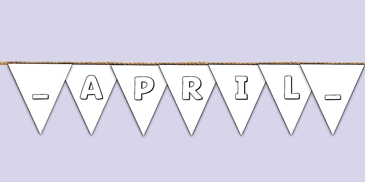 April Colouring Bunting (teacher made) - Twinkl