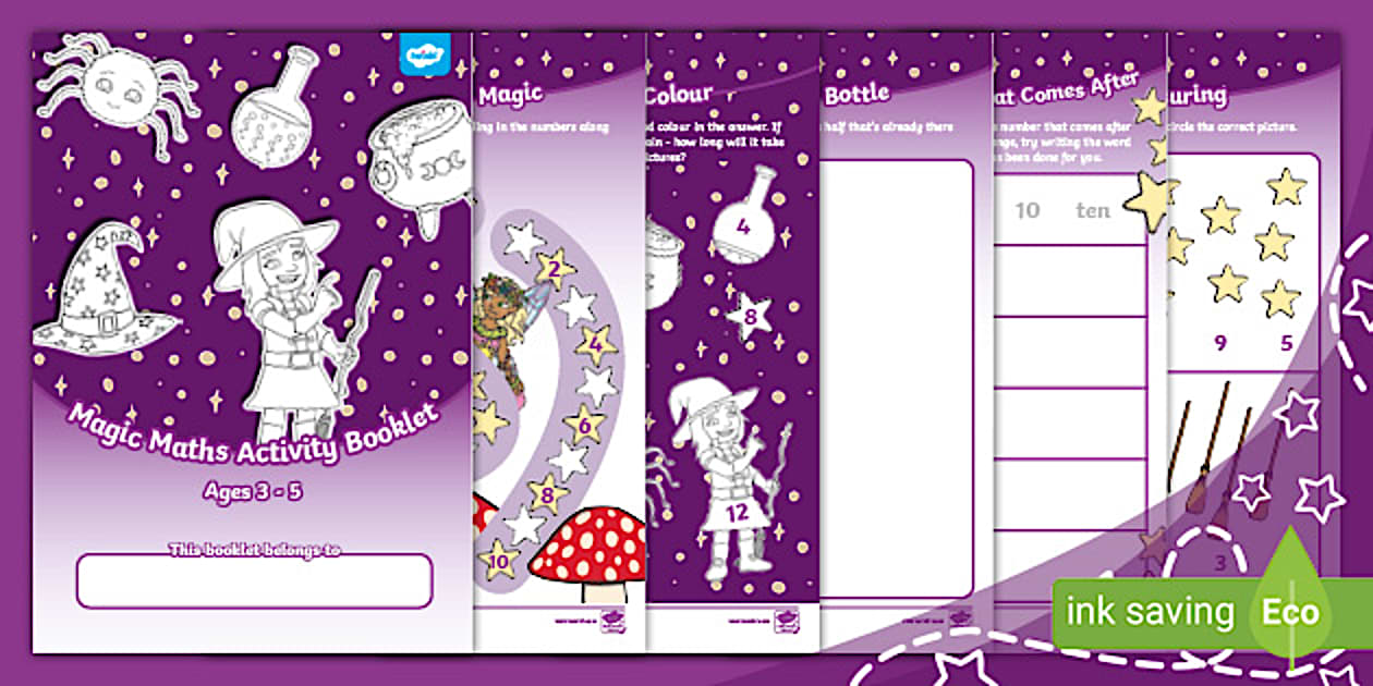 Magic Maths Activity Booklet for Ages 3 - 5 (teacher made)