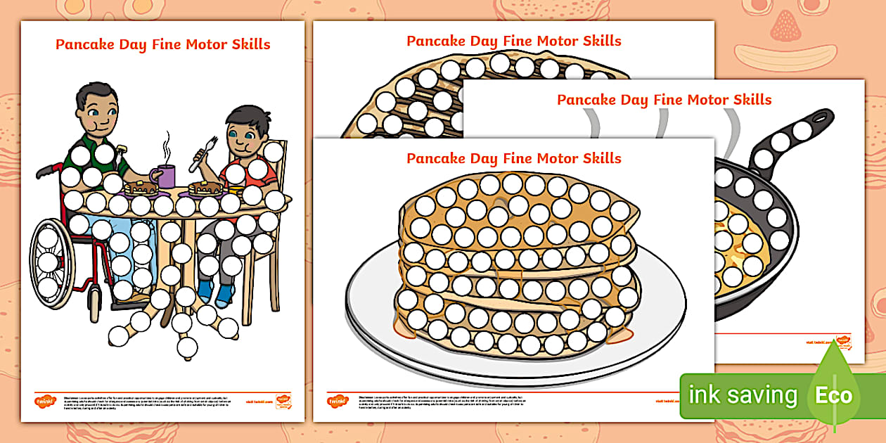 Pancake Day Button Placing Fine Motor Skills Activity