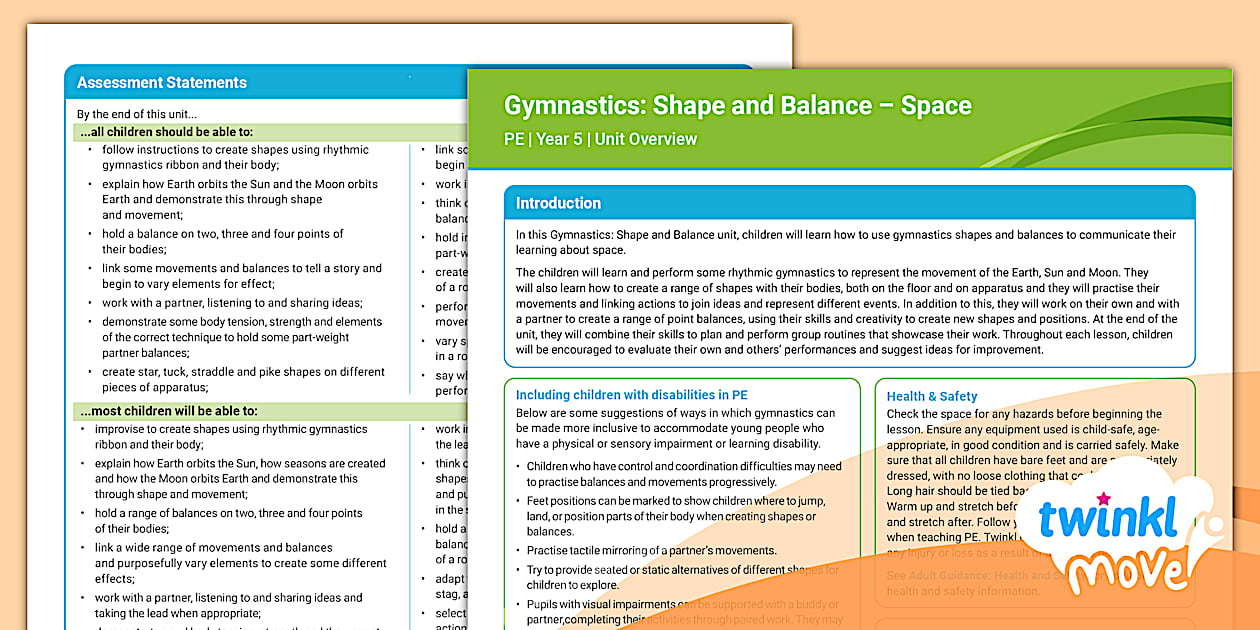 Year 5 Gymnastics Planning | Space | Twinkl Move PE - Twinkl
