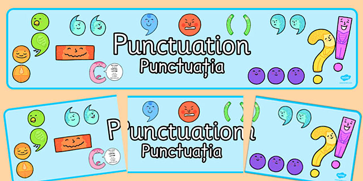 Punctuation Display Banner Romanian Translation - Twinkl