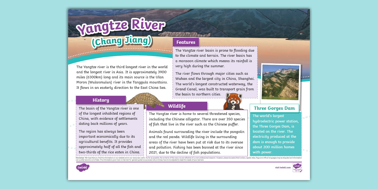 KS2 Yangtze River (Chang Jiang) Fact File (Teacher-Made)