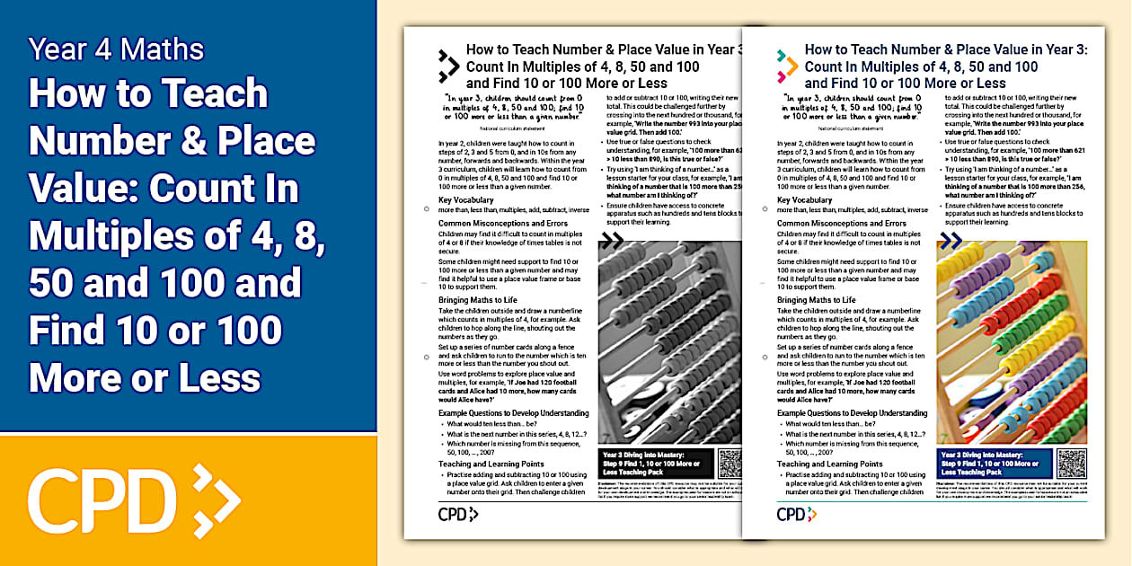 How to Teach Number and Place Value in Year 3: Count In Multiples of 4 ...
