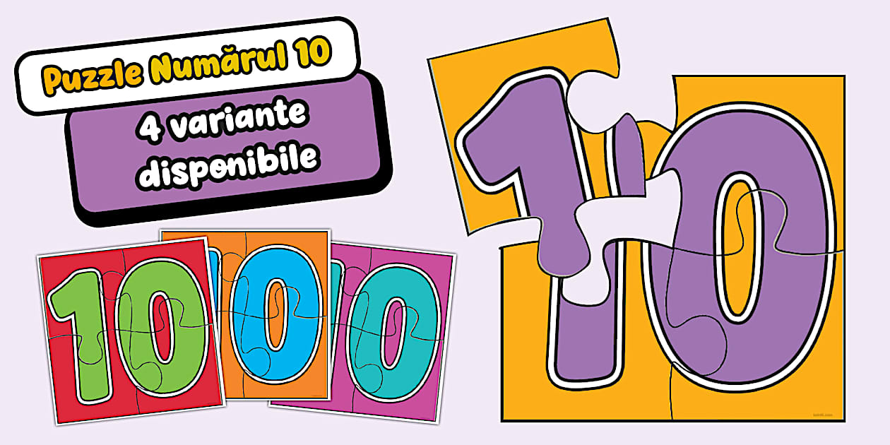 Puzzle Numărul 10 pentru preșcolari