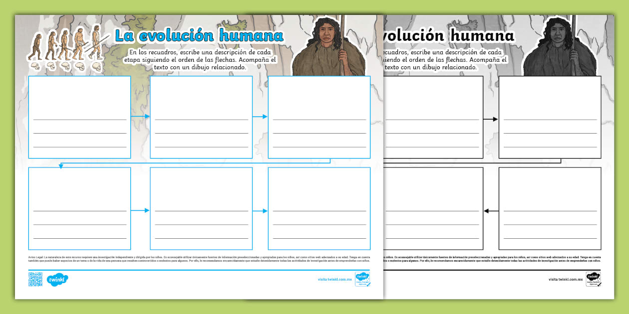 Mapa mental secuencial: La evolución humana - Twinkl