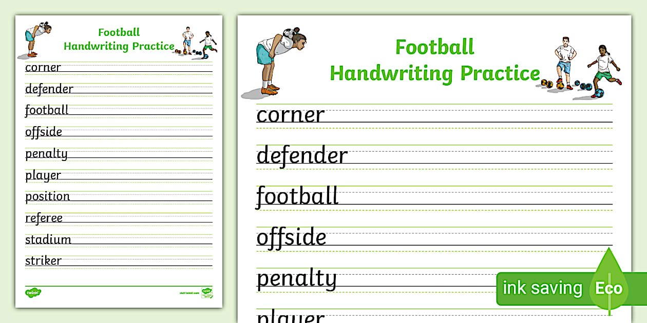 Football Handwriting Practice,football (teacher made)