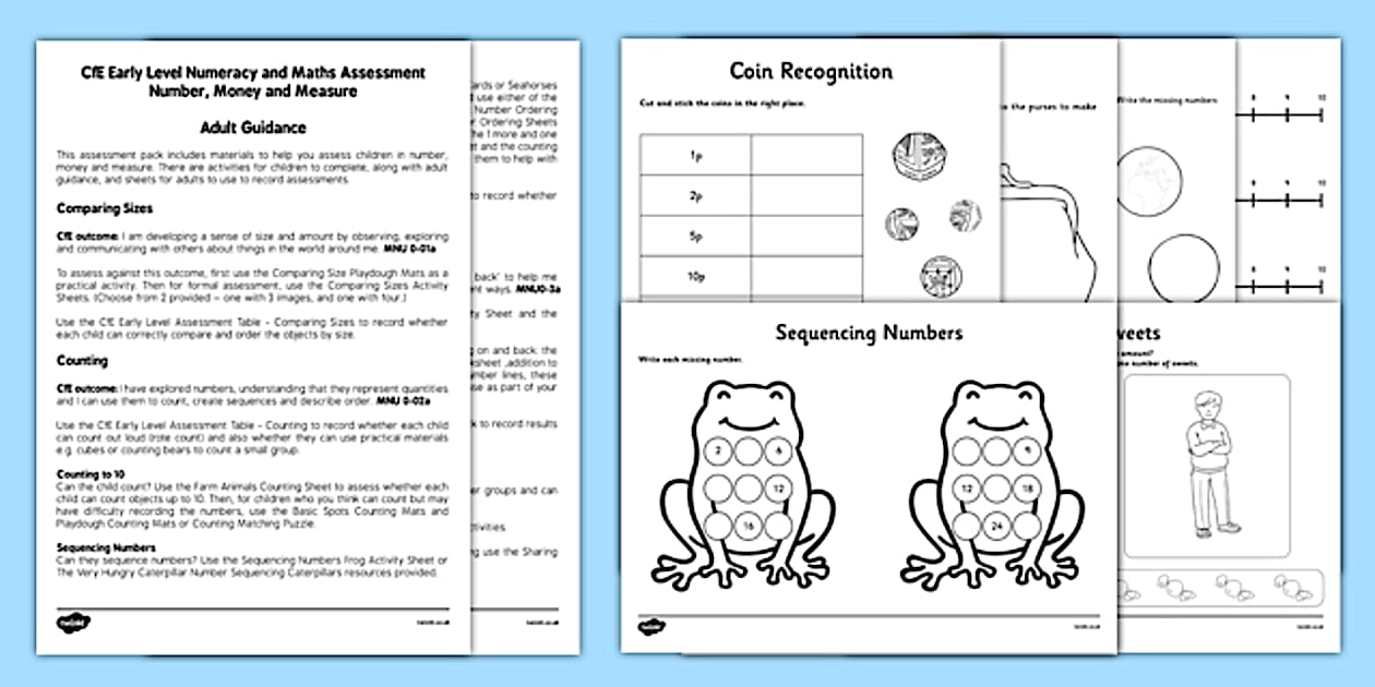 Early Level Numeracy and Mathematics Assessment Adult Guidance Pack ...