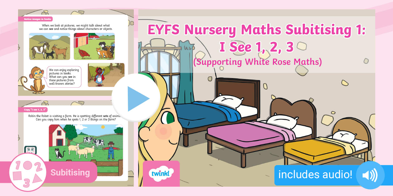 👉 EYFS Nursery Maths Subitising PowerPoint: I See 1, 2, 3