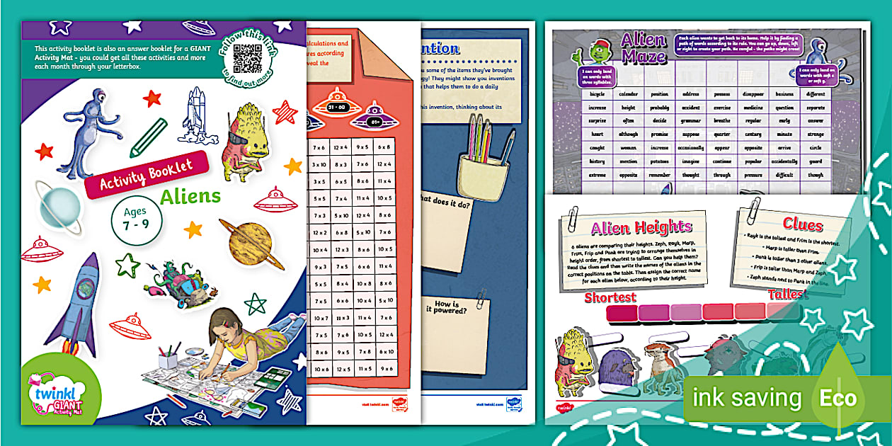 Aliens Activity Booklet (Ages 7–9) - Twinkl