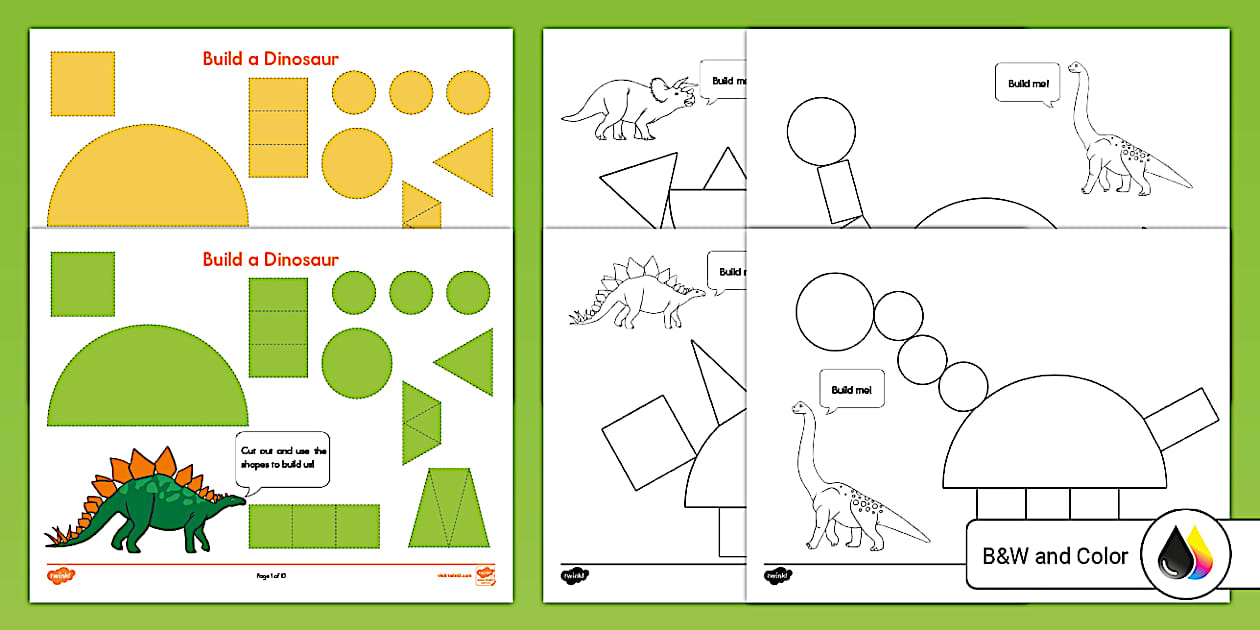 Fun Dinosaur Shapes Printable Craft for Kids | Twinkl USA