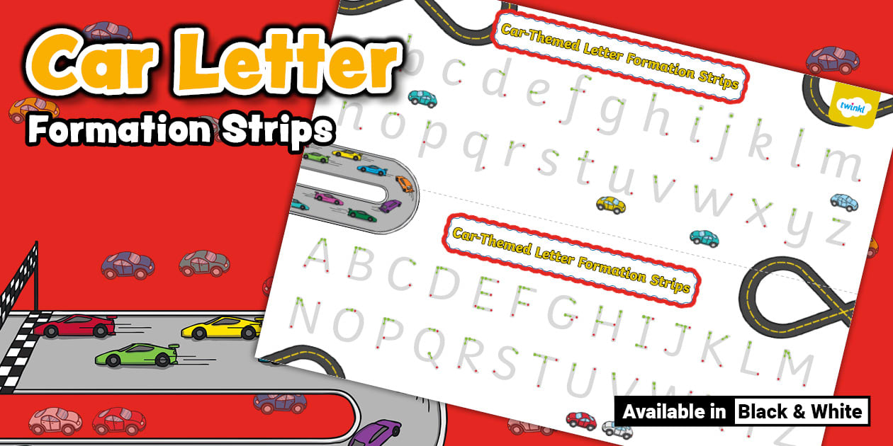 Car-Themed Letter Formation Strips (teacher made) - Twinkl