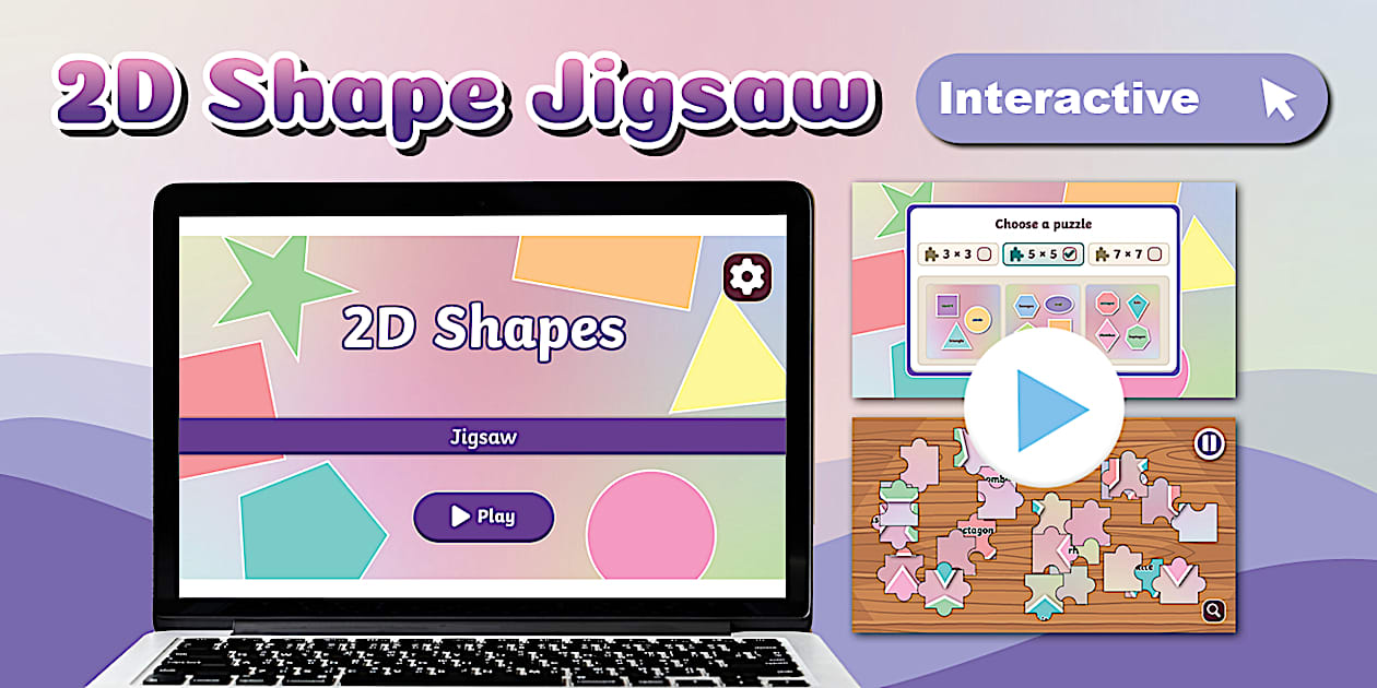 2D Shape Interactive Jigsaw Puzzle