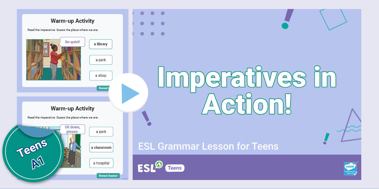 ESL Imperatives in Action! PPT Lesson for Teens - Twinkl