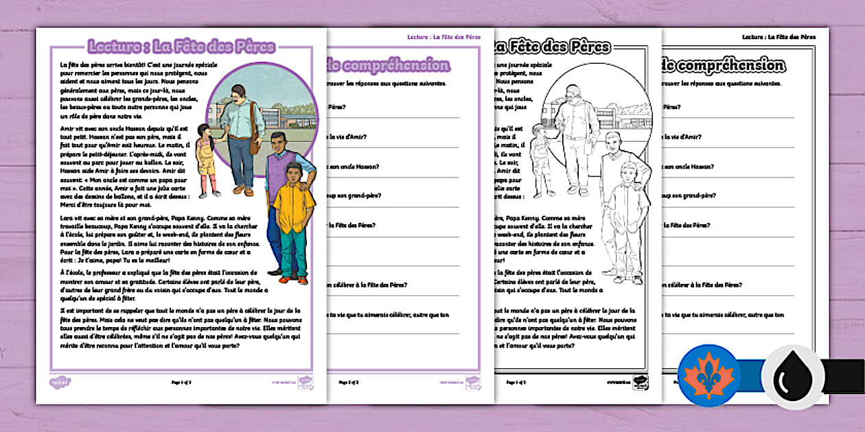 Father's Day Reading Comprehension French (Teacher-Made)