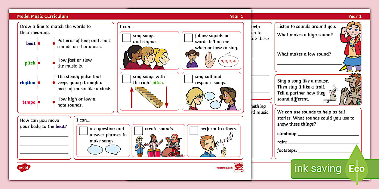👉 Year 1 Model Music Activity Mat | KS1 Music | Twinkl