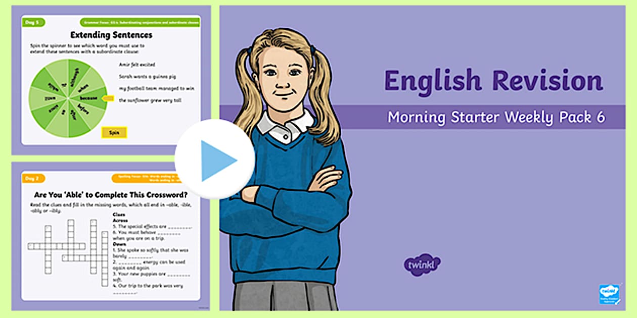 SATs Survival: Year 6 English Revision Morning Starter Weekly ...