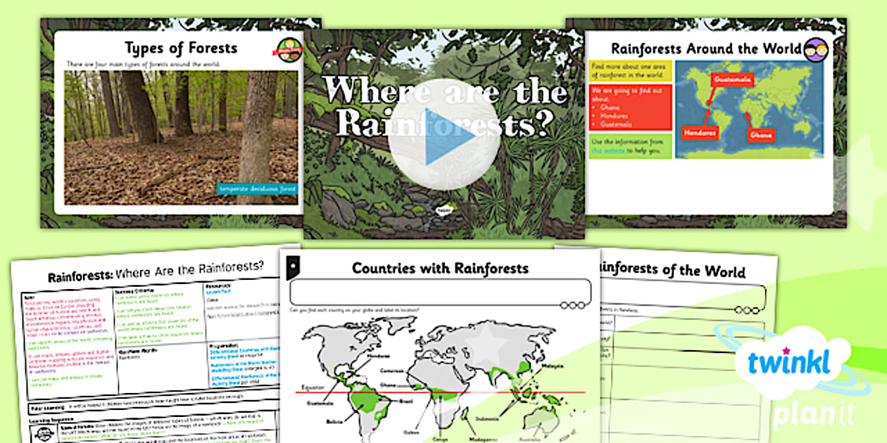 Geography: Rainforests: Where Are the Rainforests? Year 3 Lesson Pack 1