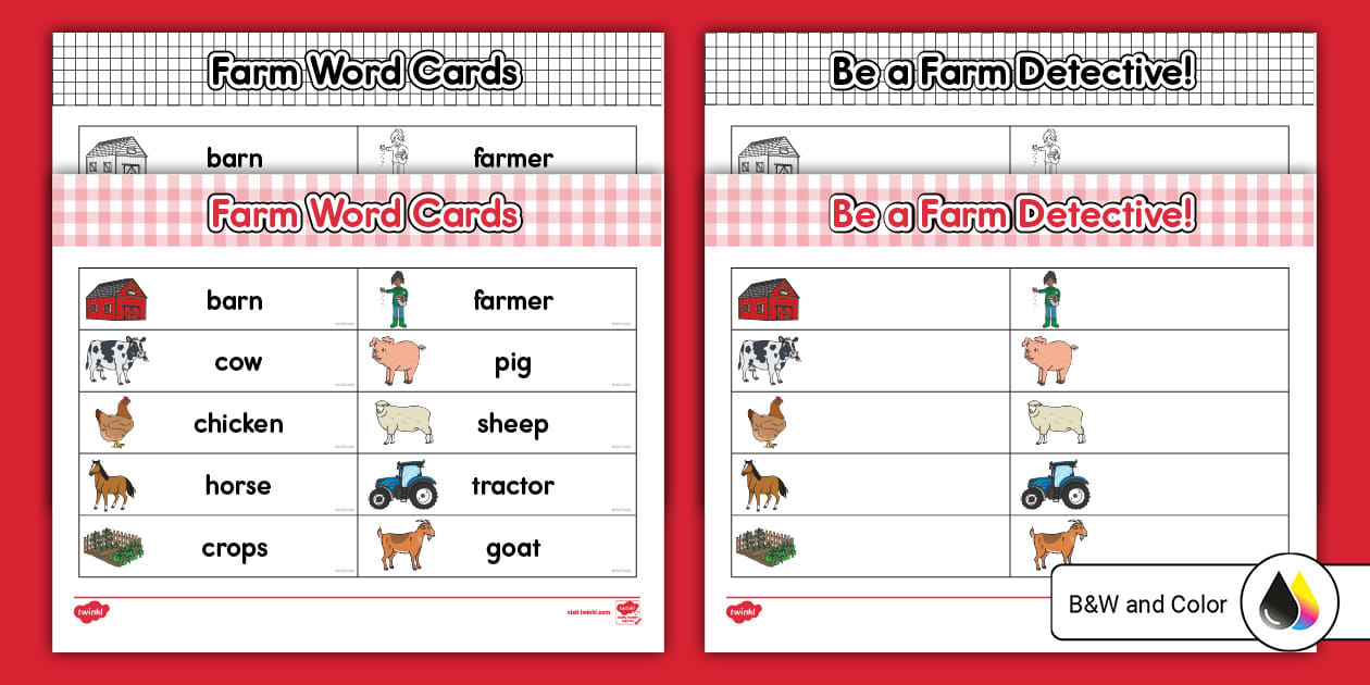 Farm Read and Write the Room Activity (l'enseignant a fait)