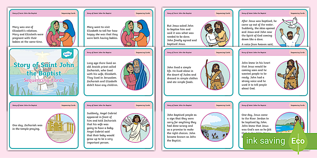 KS1 Story of Saint John the Baptist Sequencing Cards
