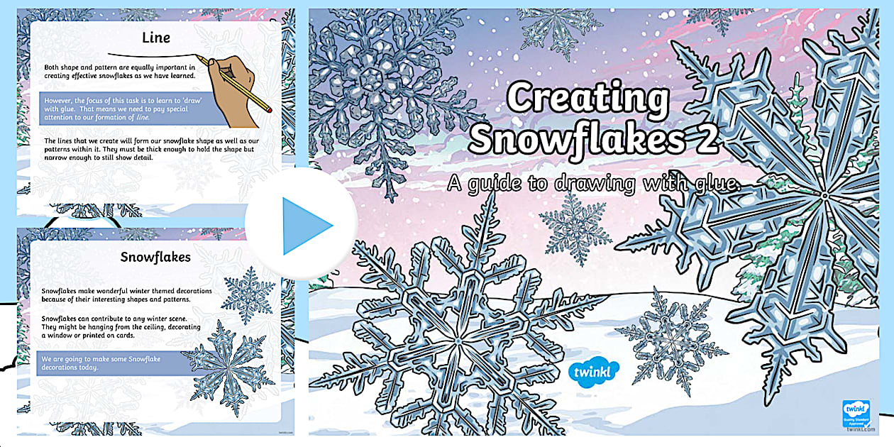 CfE (Second) Winter Art Lesson 4: Creating Snowflakes 2 PowerPoint