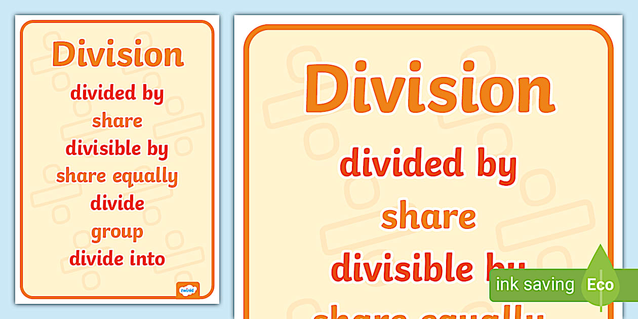 Division Meaning and Vocabulary Poster | Twinkl - Twinkl