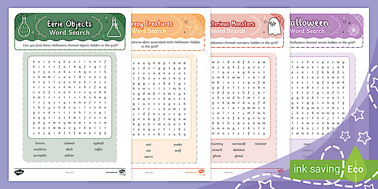 Halloween Wicked Word Searches (Ages 5 - 7) (teacher made)