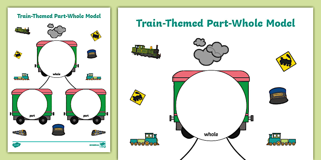 👉 Train-Themed Part-Whole Method Activity Sheet - Twinkl - KS1