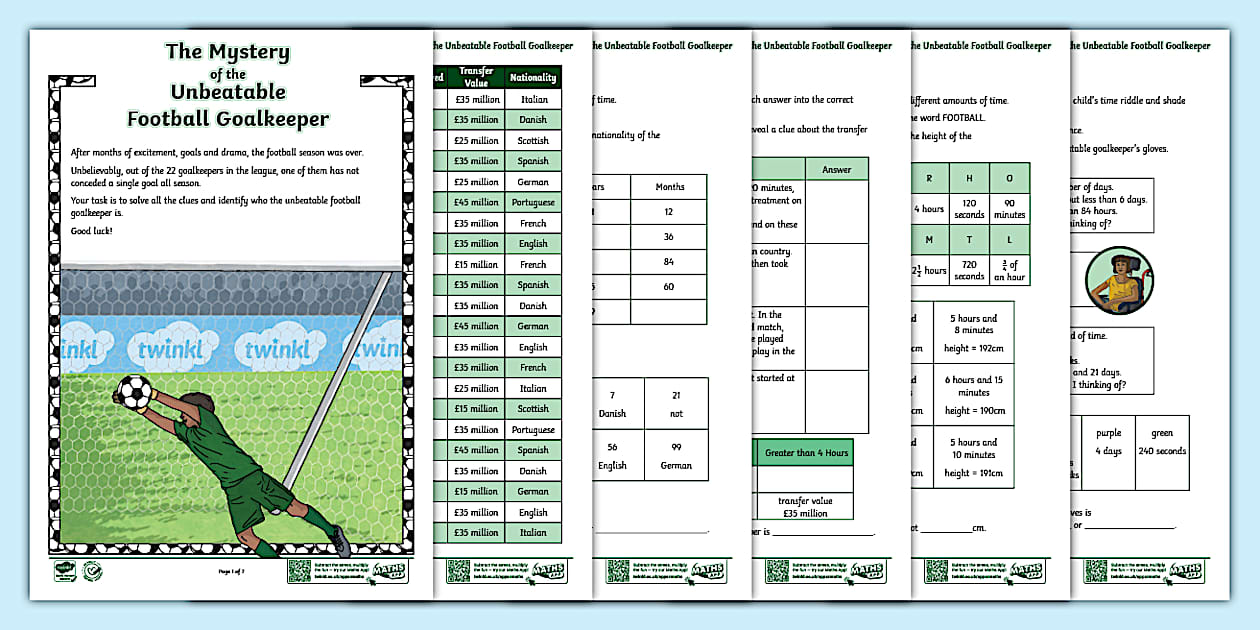 Y4 The Maths Mystery of the Unbeatable Football Goalkeeper