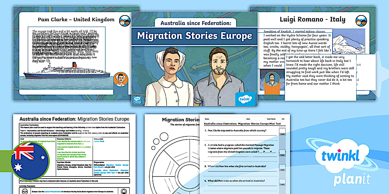 Year 6 HASS History Australia Federation 3 Migration Europe
