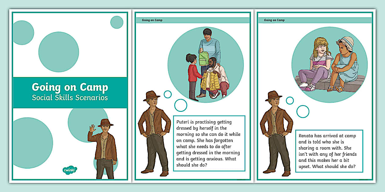 School Camp: Social Skills Scenario Cards (Teacher-Made)