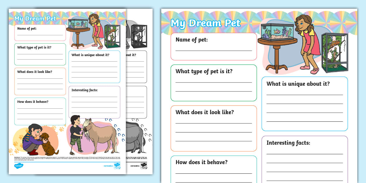 My Dream Pet Fact File Template - Twinkl