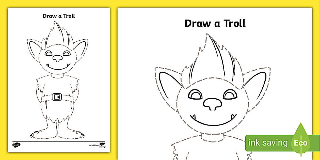 EYFS Draw a Troll Pencil Control Activity (teacher made)